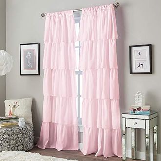 Curtainworks Volant-Rüschenvorhang, 241,3 cm, Rosa, 1 Panel, 1Q82460APK