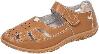 Generic Sandales d&eacute;t&eacute; plates &agrave; bout ferm&eacute; pour femme 2025 - Confortables avec chaussures plates d&eacute;contract&eacute;es et ajour&eacute;es - Sandales habill&eacute;es tendance - Sand