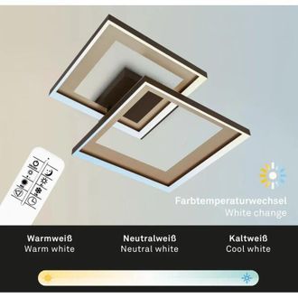 Briloner led Deckenleuchte schwenkbar Deckenlampe dimmbar Tageslichtleuchte mit Fernbedienung, Nachtlichtfunktion cct Timer, Metall gold, 25W