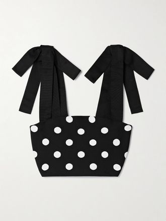 Carolina Herrera Bustier Aus Jacquard-strick Mit Polka-dots - Schwarz