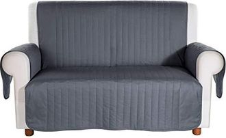 Caleffi Sofaüberwurf für 2-Sitzer, zweifarbig, grau, aus Baumwolle, 78216