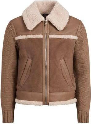 Mackage Veste col classique en cuir et laine
