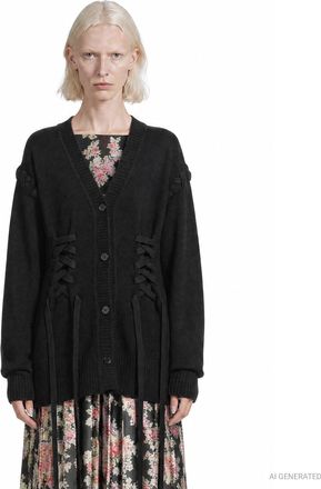 Simone Rocha Merino Sculpted Corset Cardigan