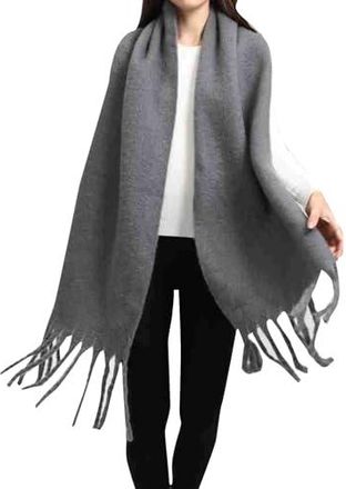Generic Cocila Popular Thickened Warm Scarf With Tassel Shawl For Women &Eacute;charpe Ch&acirc;le DHiver Grosse Echarpe Longue Femme Blanche All&eacute;e Du Foulard Rouge Blanc 
