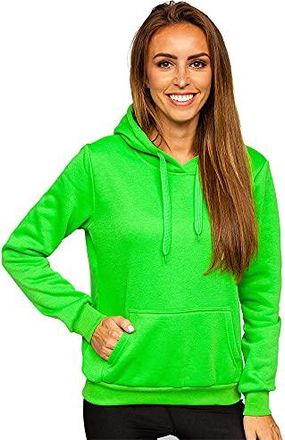 BOLF Femme Sweat-Shirt a Capuche Hoodie Sweat Manches Longues Temps Libre Sport Fitness Outdoor Basic Casual Style W02B Vert L [A1A]