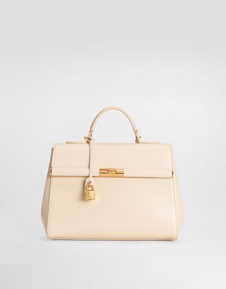 Dolce & Gabbana Marlene Handbag In Palmellato Calfskin - Frau Handtaschen White Onesize