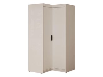 Mirjan24 Eckkleiderschrank Elena 2D mit 5 Einlegeb&ouml;den, Dreht&uuml;renschrank mit Kleiderstange, Kleiderschrank f&uuml;r Schlafzimmer oder Flur (Beige, Ohne Schrankaufsa