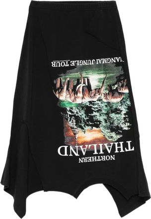 VETEMENTS Femme, Jupes, Noir, Taille: 36 FR Thailand Tourist Upside-Down T-Skirt