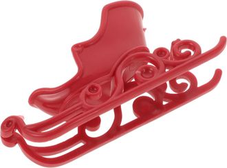 Cabilock Miniatur Weihnachts-Schlitten Dekofigur Rot Kunststoff Festliche Tischdekoration für Weihnachten Vielseitiges Ornament für Weihnachtsfeier Geschenkide