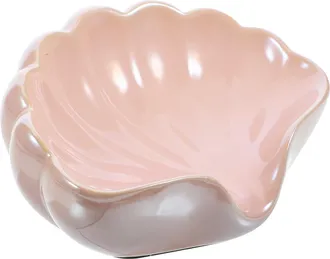 DOITOOL Keramik Seifenschale Muschelform mit Abfluss Rutschfester Seifenhalter f&uuml;r Badezimmer und K&uuml;che Rosa