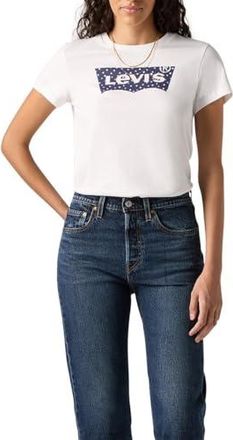 Levi's Femme The Perfect Tee T-Shirt, Maya Fuzzy Dot BW FI, XS