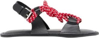 Plan C Plan C, Femme, Chaussures, Rouge, Taille: 38 EU Sandales en cuir avec cordons nou&eacute;s