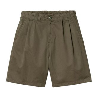 Carhartt Work in Progress Homme, Shorts, Vert, Taille: M Short en Coton Vert Militaire Coupe Large