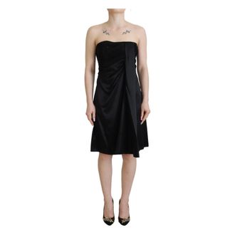 Dolce & Gabbana Schwarzes &auml;rmelloses Seidenminikleid - - Dresses - Damen - Schwarzk - S