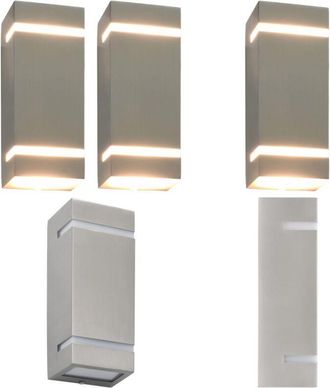 vidaXL Vidaxl - Appliques murales dextérieur 2 pcs 35 w Argenté Rectangulaire - Applique Murale Extérieure - Éclairage Extérieur - Luminaire Extérieur