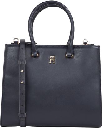 Tommy Hilfiger Damen Tote Bag Tasche Eternity Med mit Reißverschluss, Blau (Space Blue), Einheitsgröße
