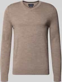Christian Berg Strickpullover aus Woll-Mix mit V-Ausschnitt