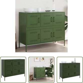 vidaXL Schrank - Sideboard Olivgr&uuml;n 100,5x39x79 cm Stahl