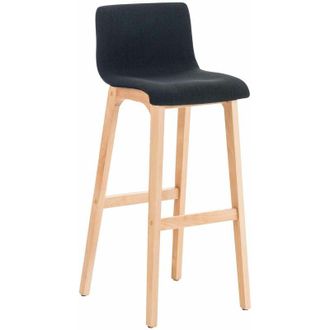 Clp Tabouret de bar Hover Assise en Tissu pieds Bois Nature Noir