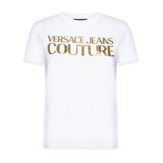 Versace Jeans Couture Wei&szlig;es T-Shirt mit Logo-Druck - - Tops - Damen - Wei&szlig; - S
