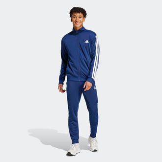adidas Trainingsanzug ADIDAS SPORTSWEAR M 3S TR TT TS, Herren, Gr. XXL, blau (dunkelblau), Interlock, Obermaterial: 100% Polyester, Sportanz&uuml;ge Trainingsanzu