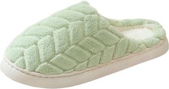 Generic Pantoufles chaudes pour femme - Couleur unie - Classique - Confortables - Doublure en polaire chaude - Pour int&eacute;rieur et ext&eacute;rieur, Vert, 37.5 EU