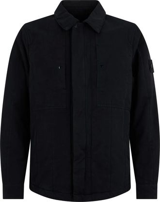 Stone Island Homme, Vestes, Noir, Taille: M Cotton Linen Quilted-TC Ghost Jacket