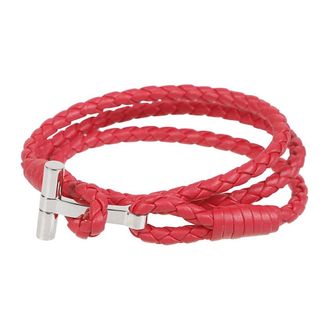 Tom Ford Homme, Accessoires, Rouge, Taille: L Bracelet T en cuir tress&eacute;