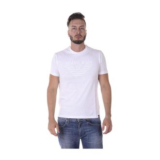 Armani Jeans Casual Logo Print Top - - Tops - Herren - Wei&szlig; - XL