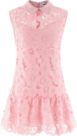 Self Portrait Femme, Robes, Rose, Taille: 40 FR Robe Mini &agrave; Col en Dentelle