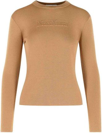 Max Mara Rundhalspullover - Braun