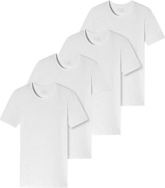 Schiesser T-Shirt 95/5 Organic Cotton (4-tlg) unterziehshirt unterhemd kurzarm
