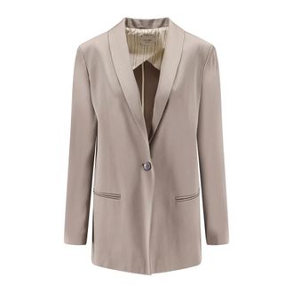 Alysi Femme, Vestes, Beige, Taille: 38 FR Blazer Crois&eacute;