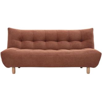 Miliboo Canap&eacute; convertible scandinave 3 places en tissu chenille terre br&ucirc;l&eacute;e et bois clair YUMI