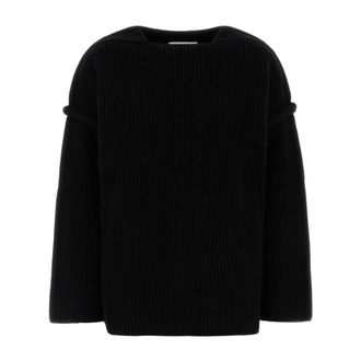 Jil Sander Stilvoller schwarzer Wollpullover - - Knitwear - Damen - Schwarzk - S