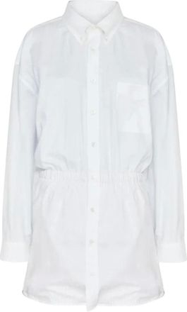 Maison Margiela Robe chemise boutonn&eacute;e &agrave; taille &eacute;lastiqu&eacute;e - Femme - Robes - Blanc - Taille: 36 FR