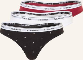Calvin Klein 3er-Pack Strings Icon Logo rot