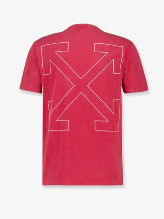 Off-white Mens Cotton T-Shirt Red T-Shirts And Polos