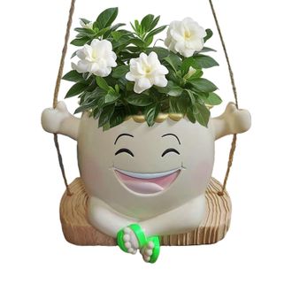 Generico Blument&ouml;pfe mit Gesicht - Niedliches und lustiges Gartenzubeh&ouml;r aus Harz, Blumentopf mit Gesicht, f&uuml;r den Innen- und Au&szlig;enbereich, Haus, B&uuml;ro, Schreib