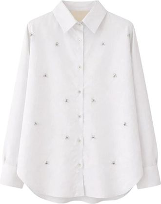A Paper Kid Femme, Blouses et Chemises, Blanc, Taille: 34 FR Chemise en coton coupe douce