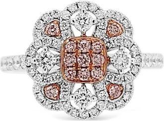 HYT Jewelry 18kt Weißgold- und Platinring mit Diamanten - Silber