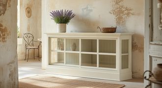 Maison Belfort home24 Sideboard I 191 x 84 x 49cm Wei&szlig;/Beige/Hellbeige