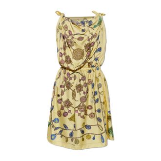 Versace Seidenkleid mit Broken Jewels Print - - Dresses - Damen - Gelb - S