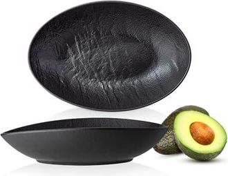 Wilmax England Wilmax - Bol - Noir - Porcelaine - Pour une vari&eacute;t&eacute; de plats - Va au four - Passe au lave-vaisselle - Imitation pierre naturelle - R&eacute;sistant - &Eacute;maill&eacute;