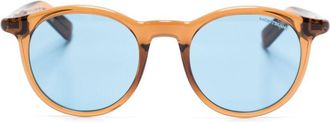 Montblanc Sonnenbrille mit rundem Gestell - Braun
