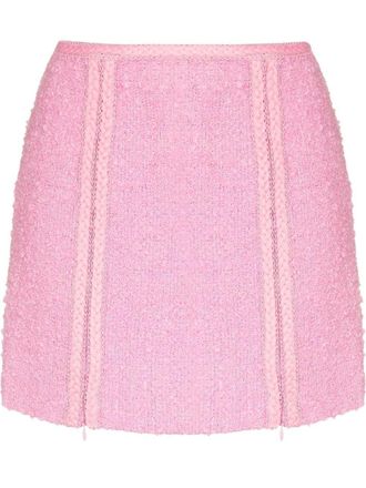 Rotate minijupe Lina à fil bouclé - Rose