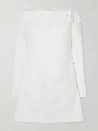 Courr&egrave;ges Minikleid Aus Cr&ecirc;pe Mit Schnalle - Wei&szlig;