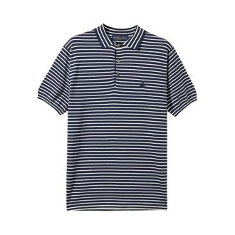 Brooks Brothers Homme, Tops, Bleu, Taille: S Polo en tricot rayé coton-soie-lin