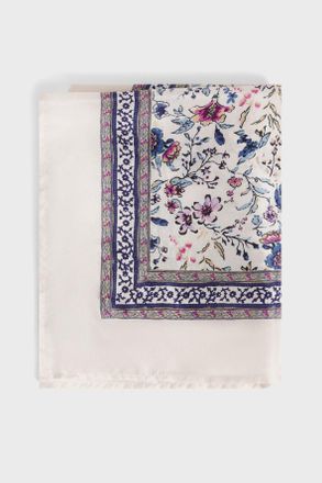 Gerard Darel Foulard en soie imprim&eacute; fleurs - GREYSON - Ecru