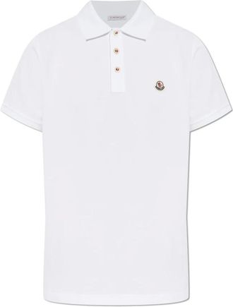 Moncler Homme, Tops, Blanc, Taille: L Polo Avec &Eacute;cusson Logo